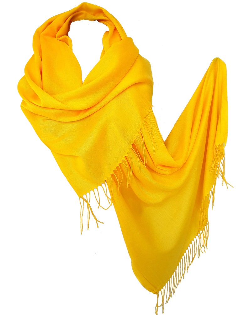 Egg Yolk Yellow Pashmina Shawl Wedding Pashmina Scarf Head Scarf ...