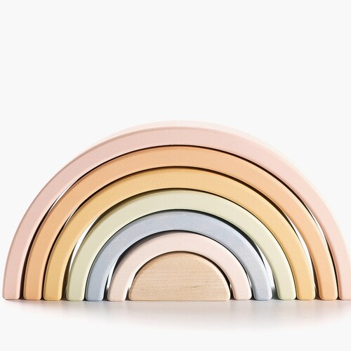 Wooden Rainbow Toy Arch Stacker From Wood Gift for Child - Etsy