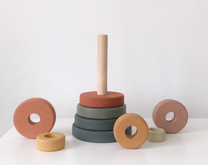 Wooden Ring Stacker Toy Stacking Toy Baby Gift Stacking Rings | Etsy