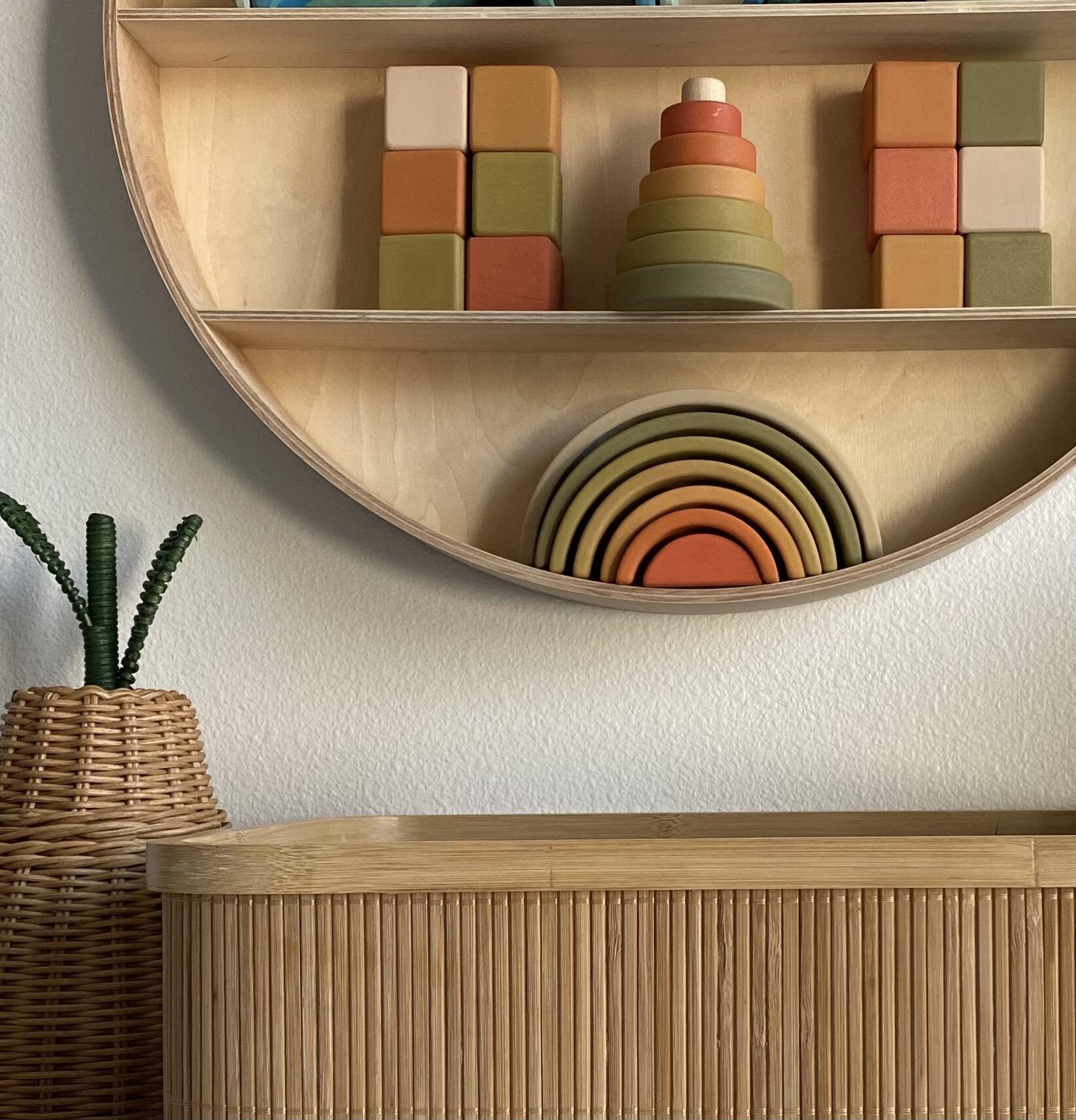 Wooden Rainbow Mini Arch Stacking Toy Flower Meadow - Etsy