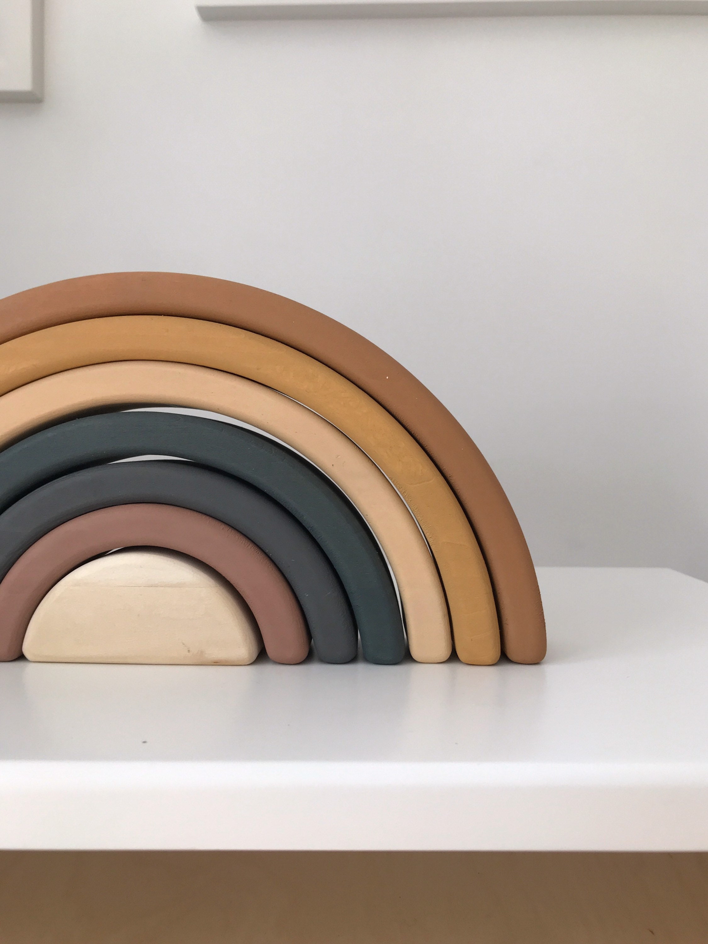 Wooden Rainbow Toy Arch Stacker From Wood Gift for Child - Etsy