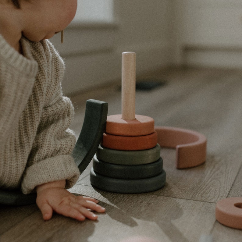 Wooden Ring Stacker Toy Stacking Toy Baby Gift Stacking Rings - Etsy