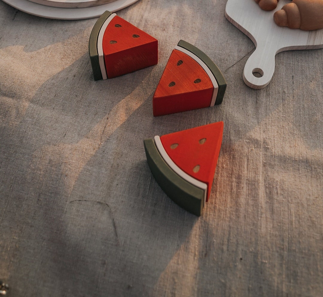 Wooden Watermelon Slice Toy: Montessori Play Food - Etsy