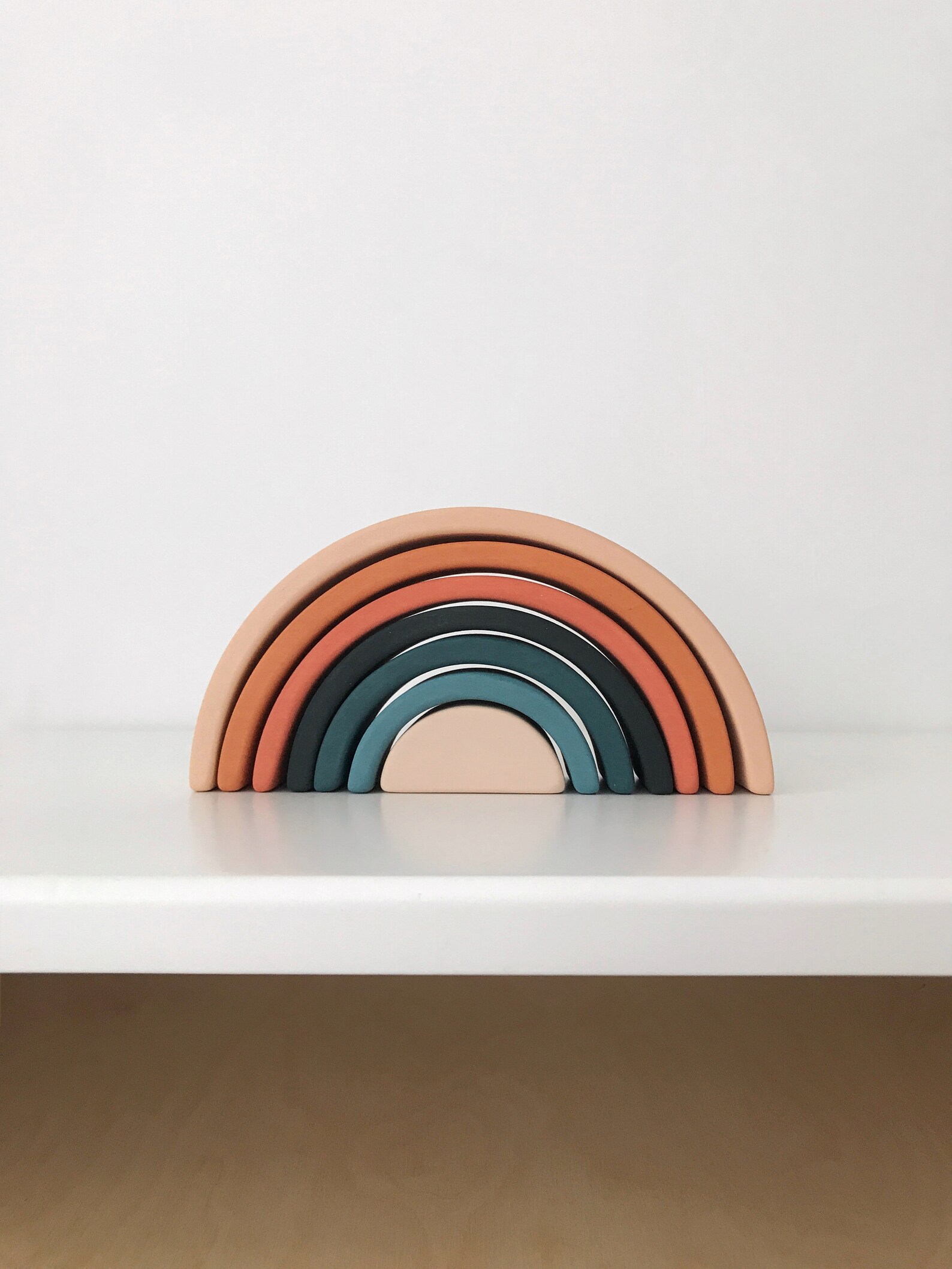Wooden Rainbow Mini Arch Stacking Toy Tropics | Etsy