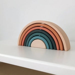 Wooden Rainbow Mini | Arch Stacking Toy | Tropics - Etsy