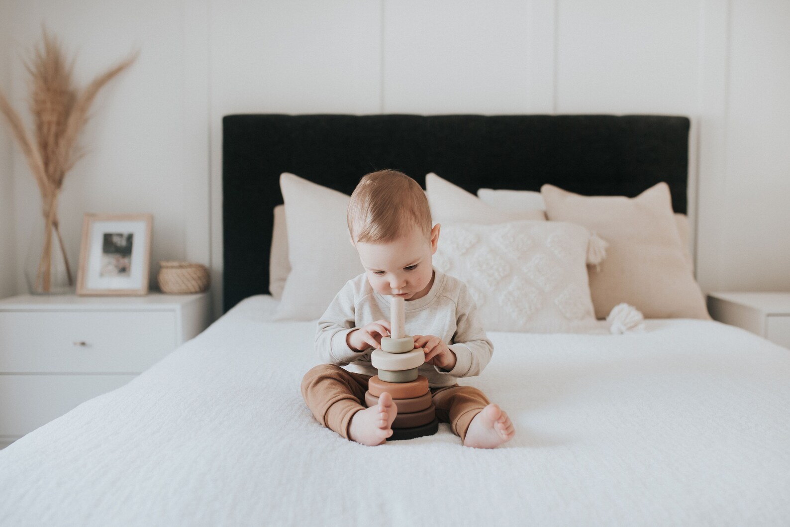 Wooden Ring Stacker Toy Stacking Toy Baby Gift Olive Stacking - Etsy
