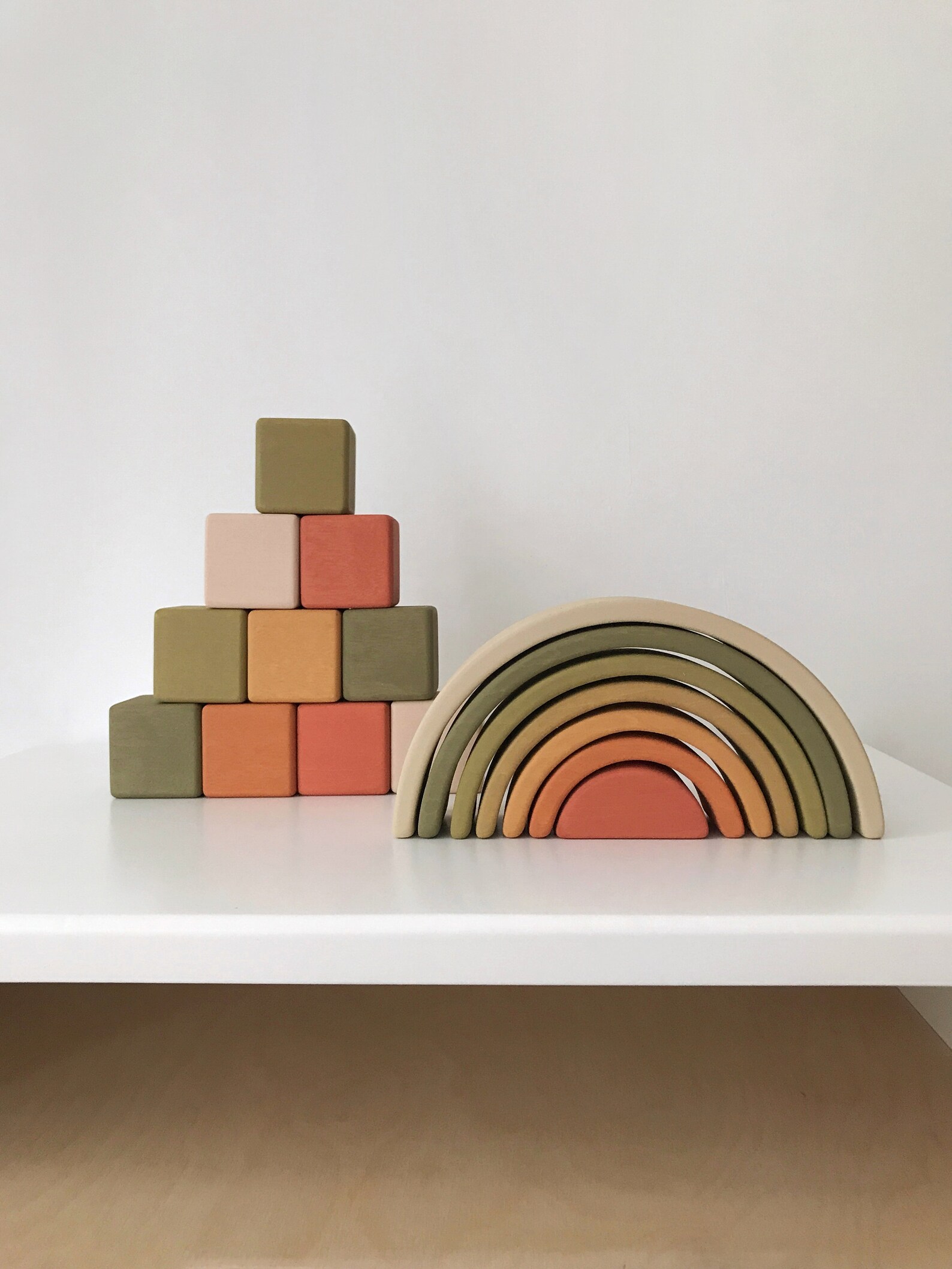 Wooden Rainbow Mini Arch Stacking Toy Flower Meadow | Etsy