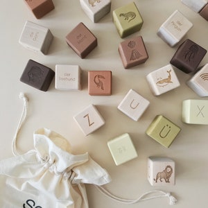 German Alphabet Blocks Set of Cubes for Children ABC Deutsch Wooden ...