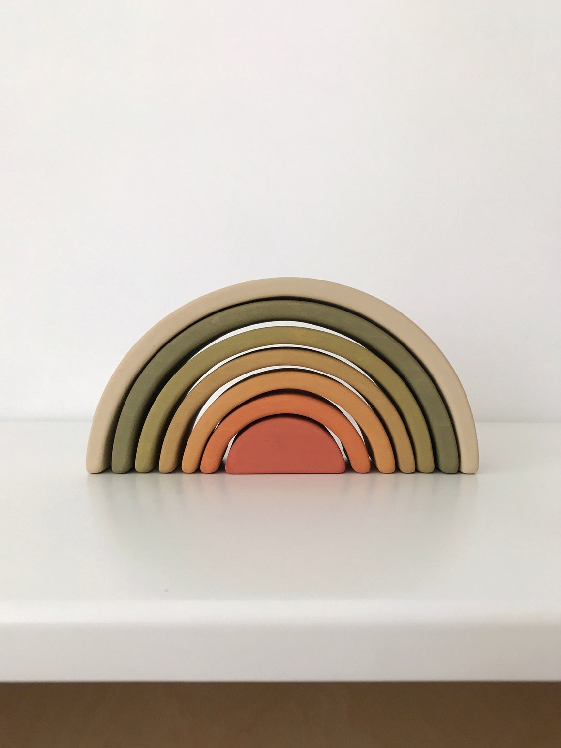 Wooden Rainbow Mini Arch Stacking Toy Flower Meadow | Etsy