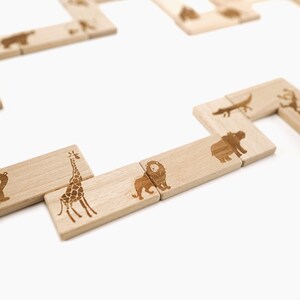 Wooden Domino Game | Animal Domino Play | - Etsy