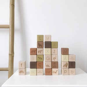 German Alphabet Blocks Set of Cubes for Children ABC Deutsch Wooden ...