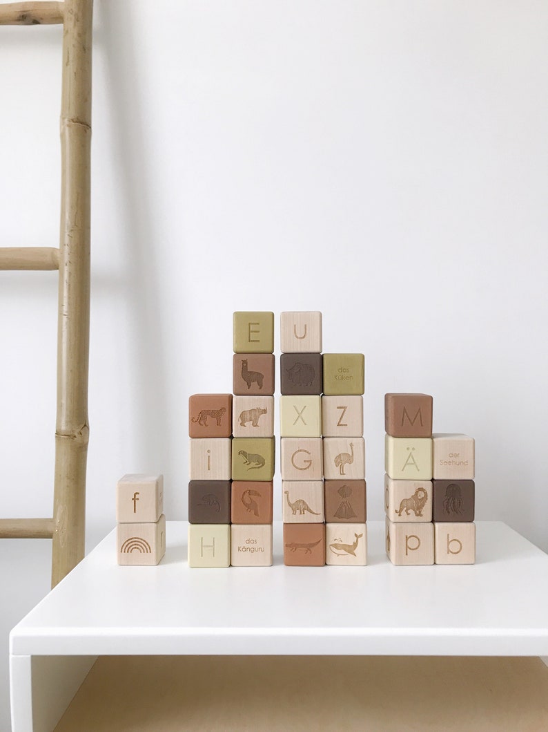 German Alphabet Blocks Set of Cubes for Children ABC Deutsch - Etsy
