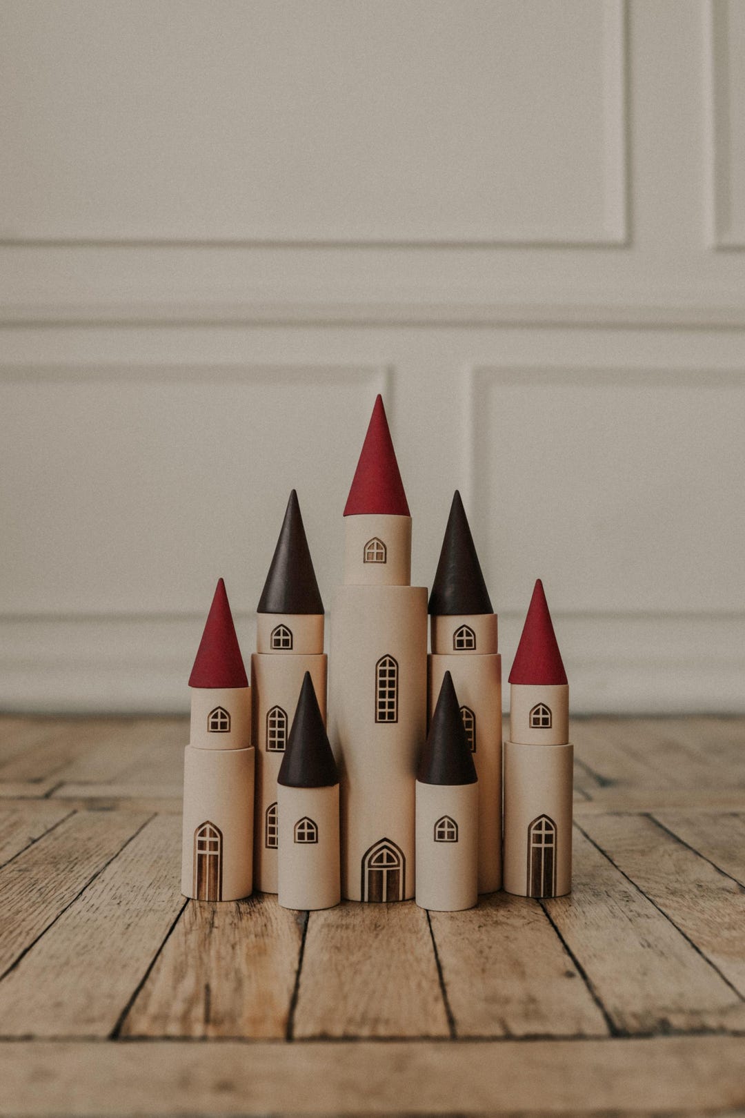 Wooden Castle Building Blocks, Montessori Toys - Etsy