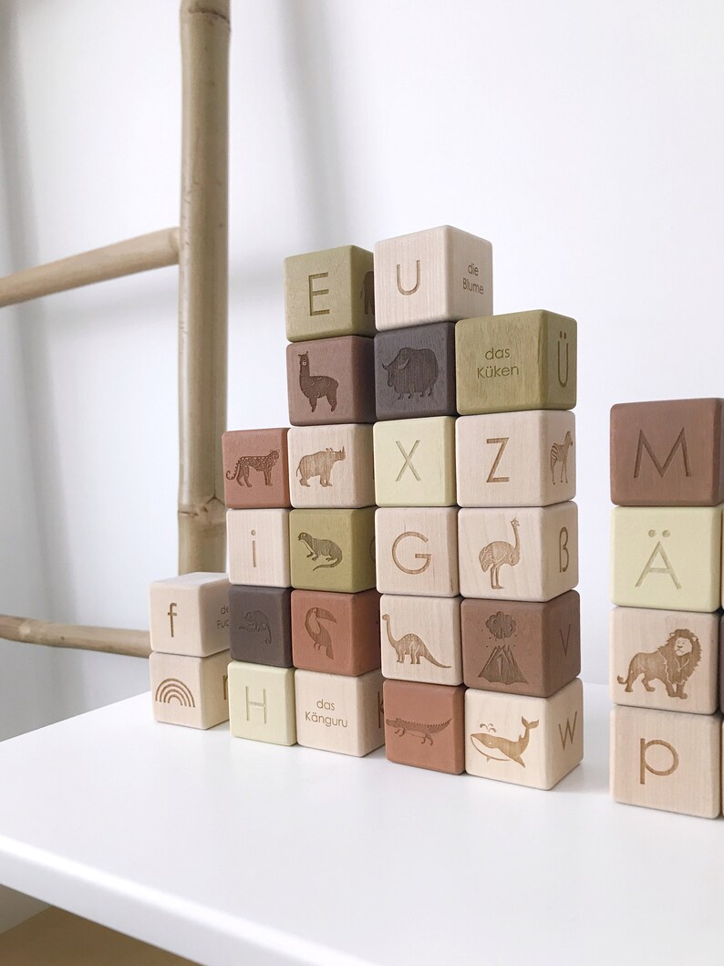 German Alphabet Blocks Set of Cubes for Children ABC Deutsch - Etsy