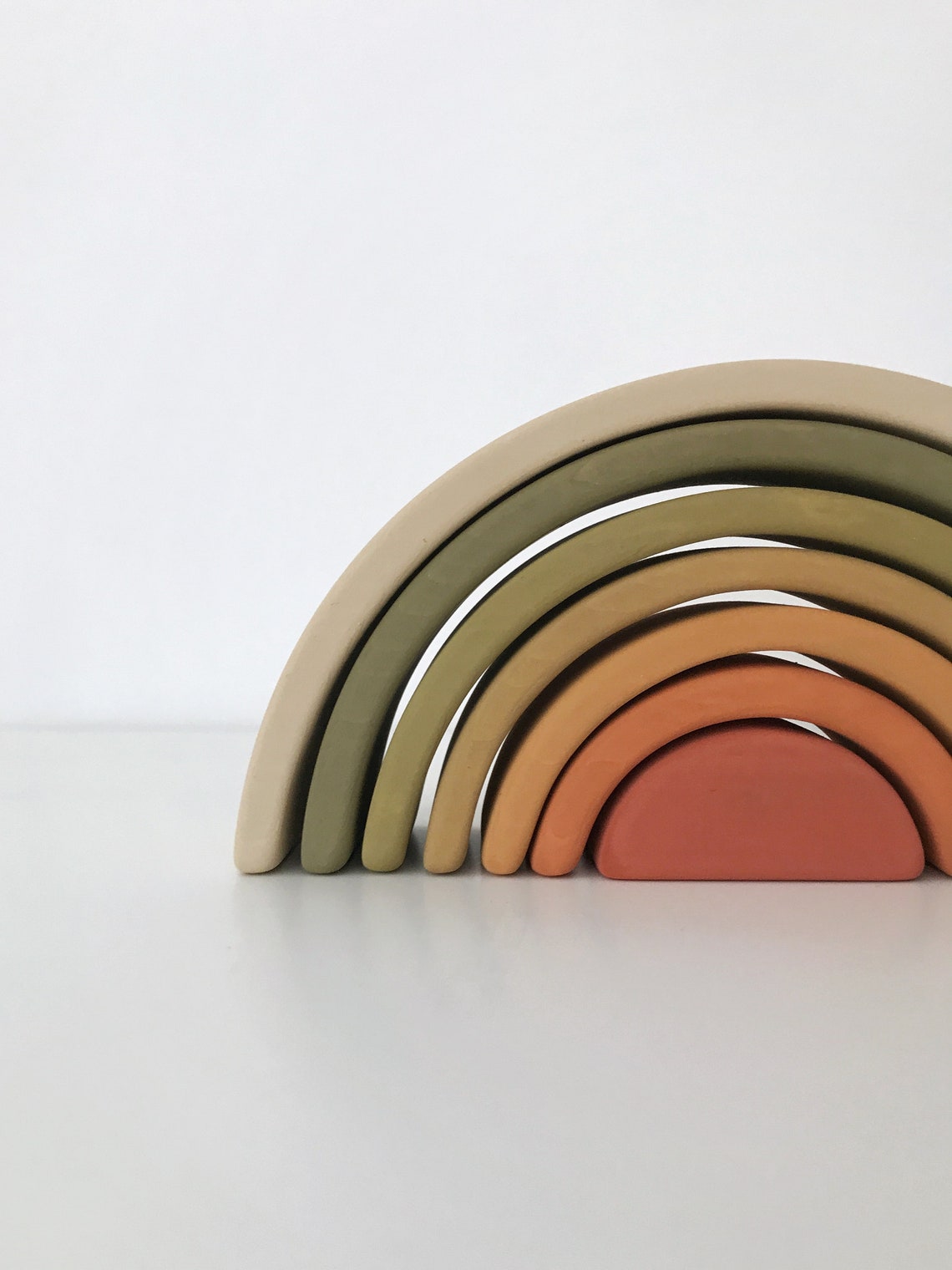 Wooden Rainbow Mini Arch Stacking Toy Flower Meadow | Etsy