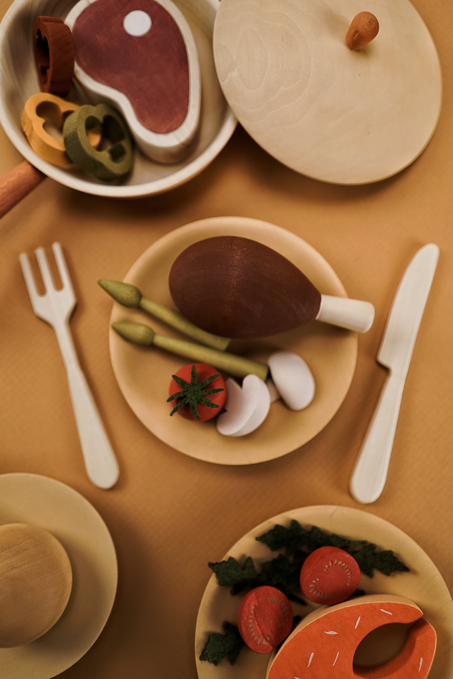 Play Food Set: Wooden Food Toy Sets Wooden Toys for Kids Kitchen Play ...