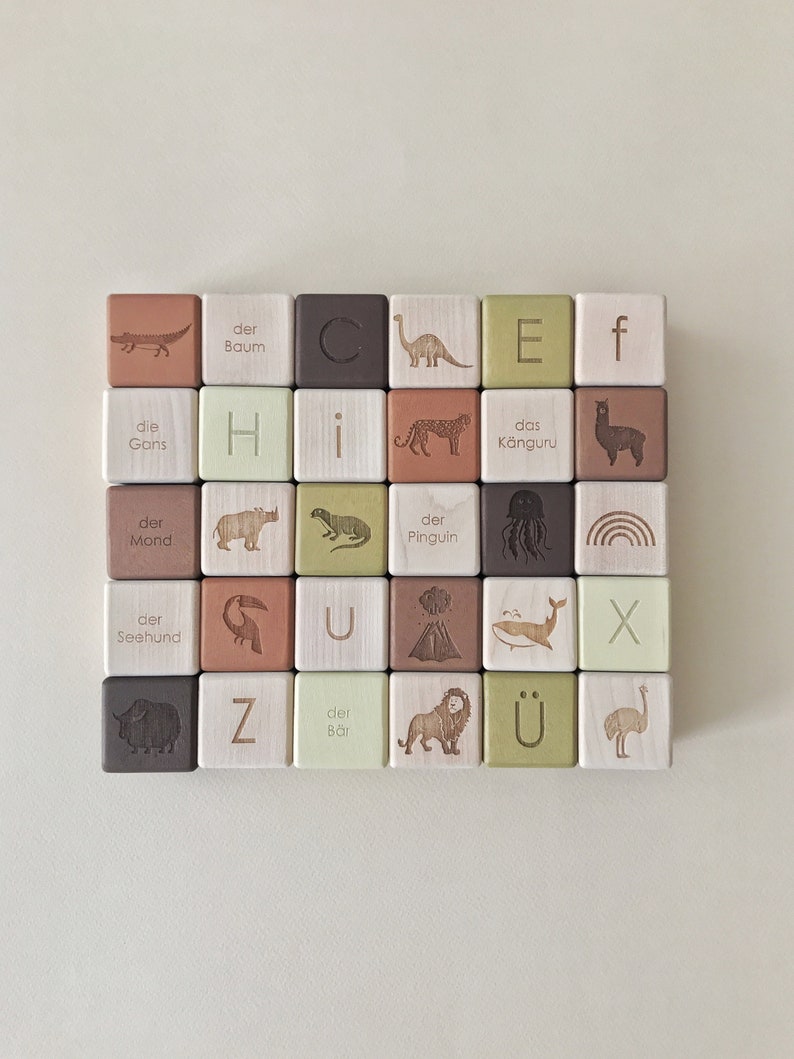 German Alphabet Blocks Set of Cubes for Children ABC Deutsch - Etsy
