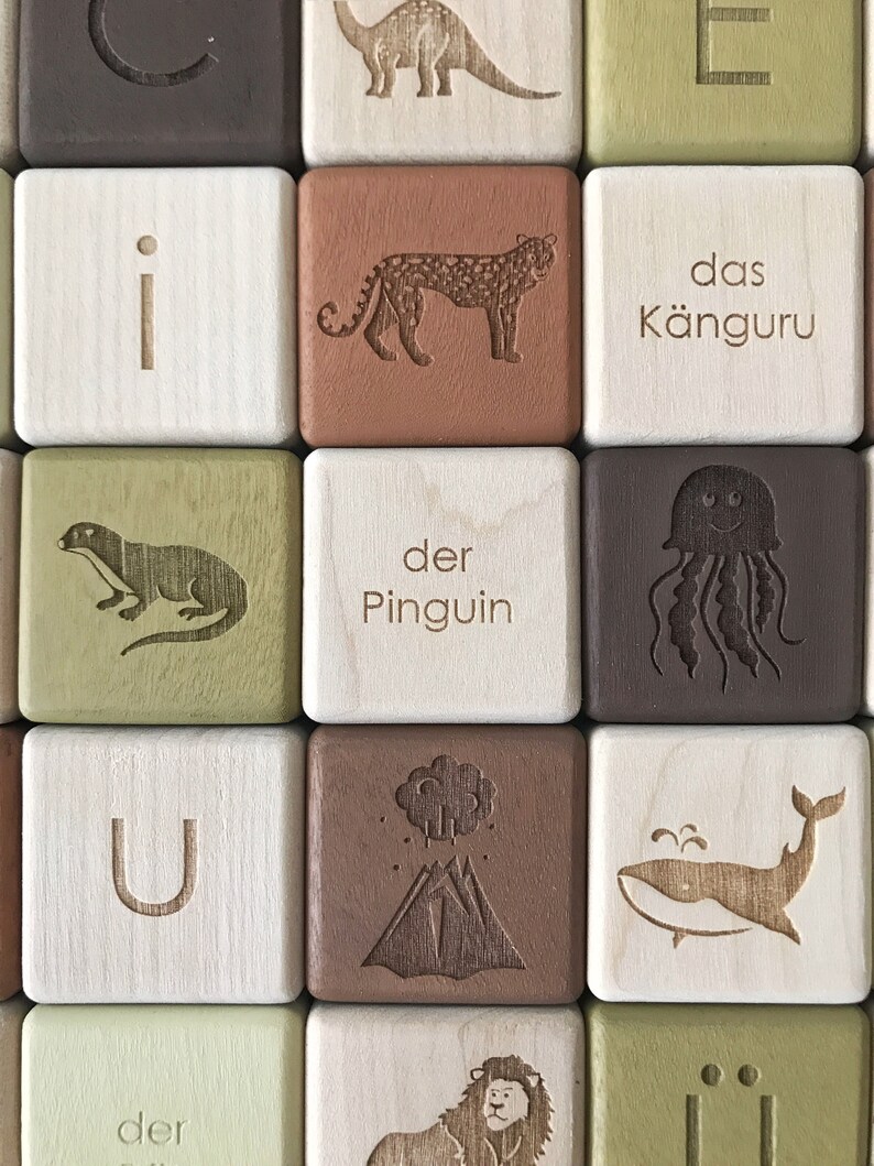 German Alphabet Blocks Set of Cubes for Children ABC Deutsch - Etsy