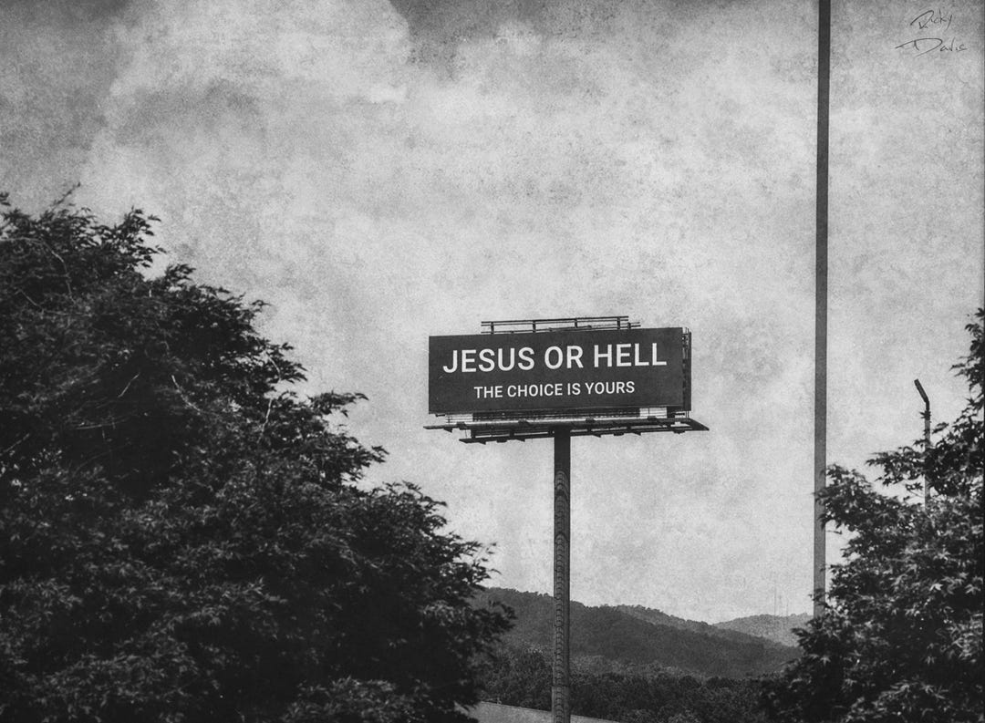 Jesus or Hell Road Sign Photo - Southern Gothic Wall Art - Religious ...