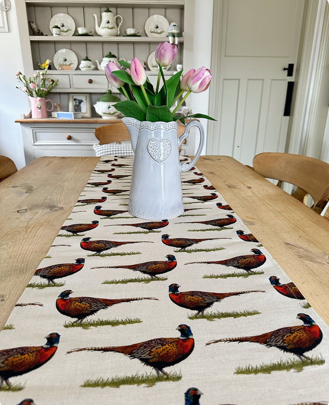 Foraging Pheasant Table Runner Country Kitchen Home Gamebird Hunting ...