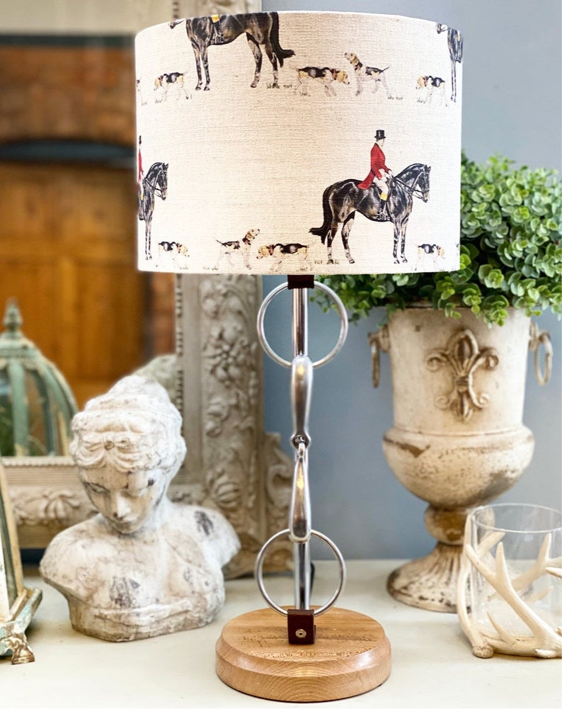Snaffle Table Lamp & Hunt Master Lampshade Hounds Hunting Equestrian ...