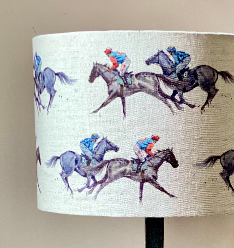 Handcrafted Stirrup Lamp With Horse Racing Lampshade - Etsy