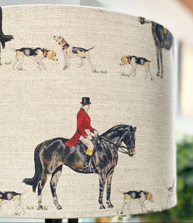 Snaffle Bit Table Lamp, Equestrian Decor With Hunt Scene Lampshade - Etsy