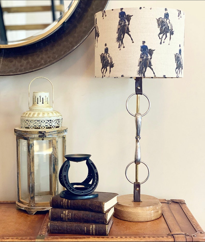 Handcrafted Snaffle Bit Lamp With Equestrian Dressage Lampshade - Etsy