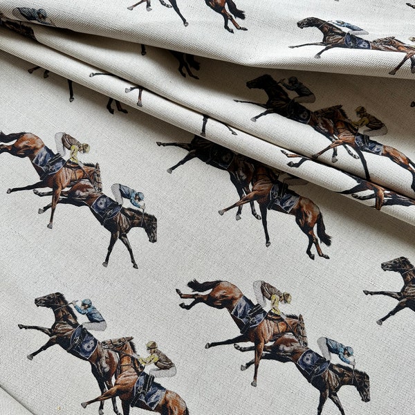 Horse Racing Fabric - Etsy UK