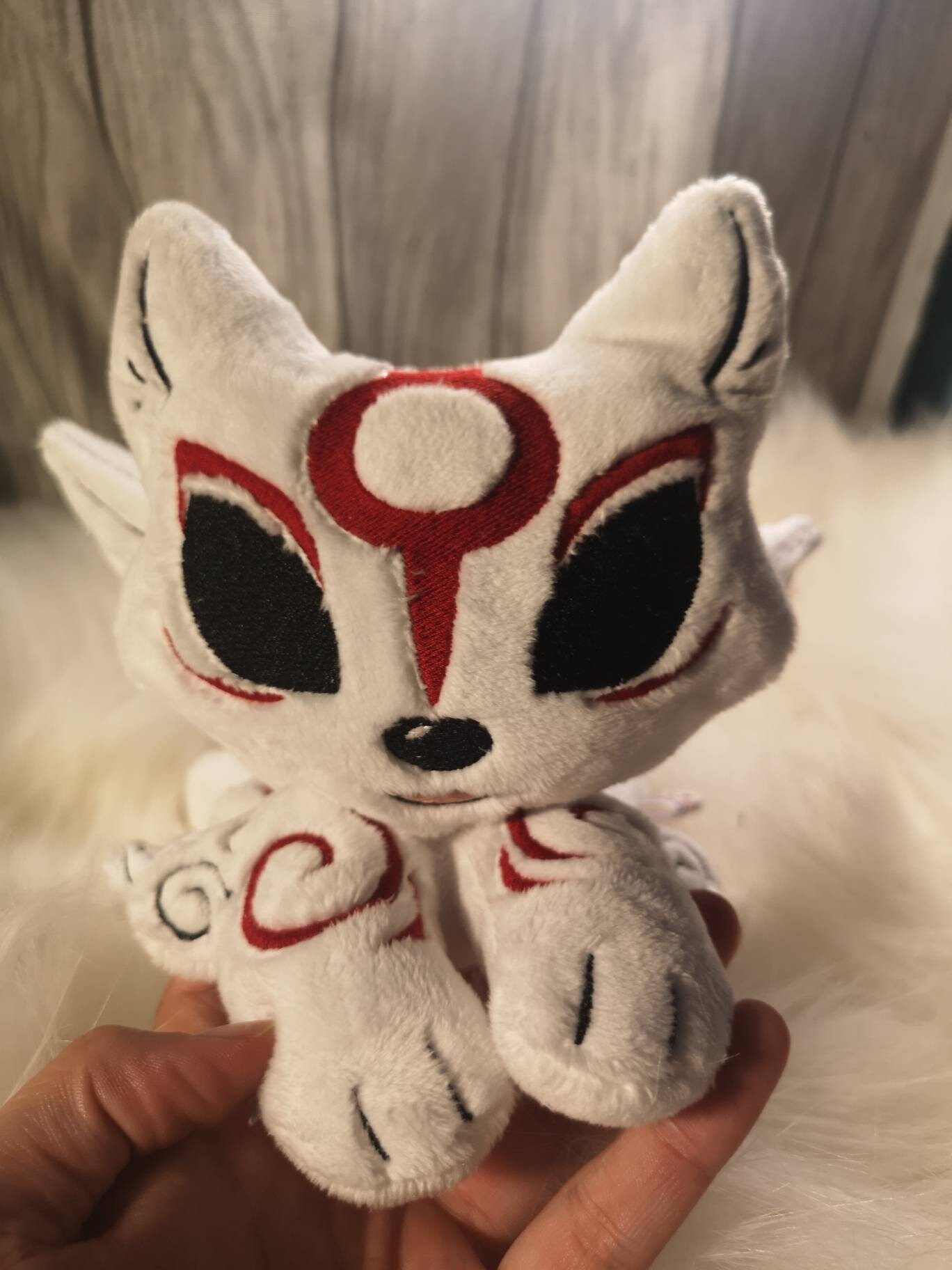 Okami Wolf Custom Fanart Amaterasu Plush | Etsy