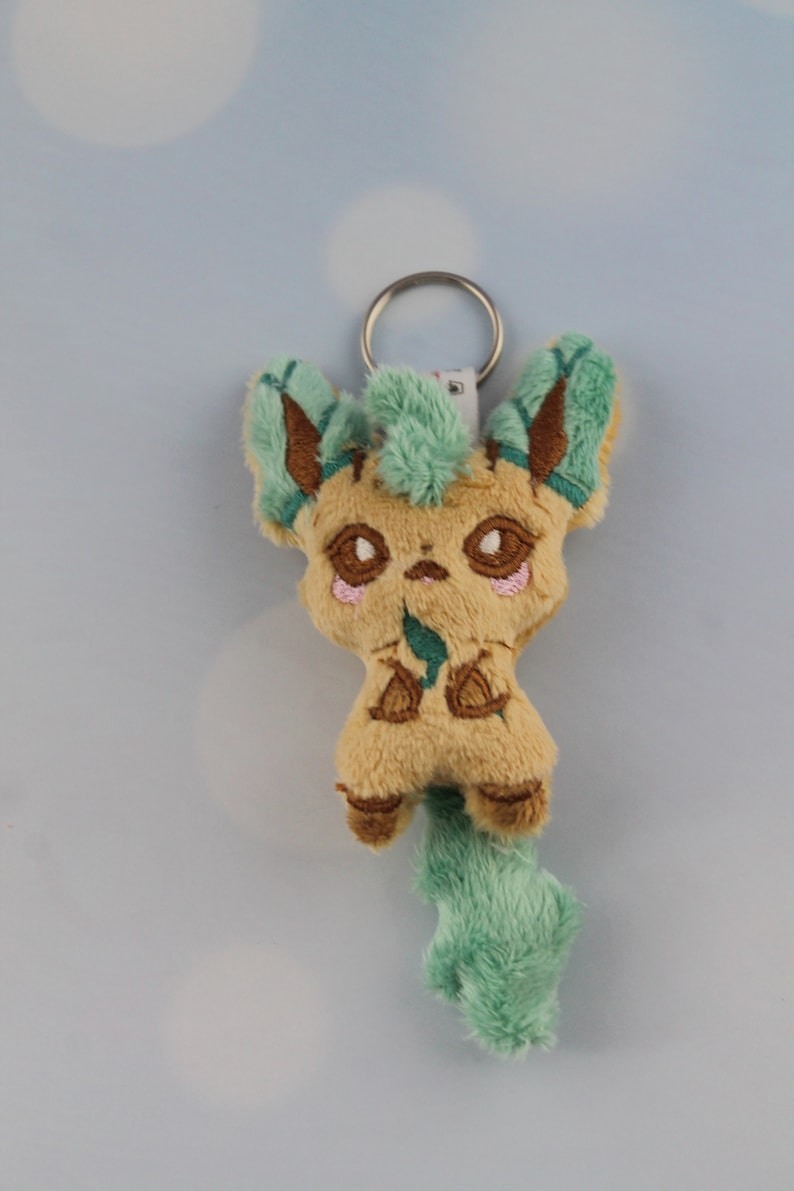 Cute Leafeon Custom Fanart Plush Keychain | Etsy