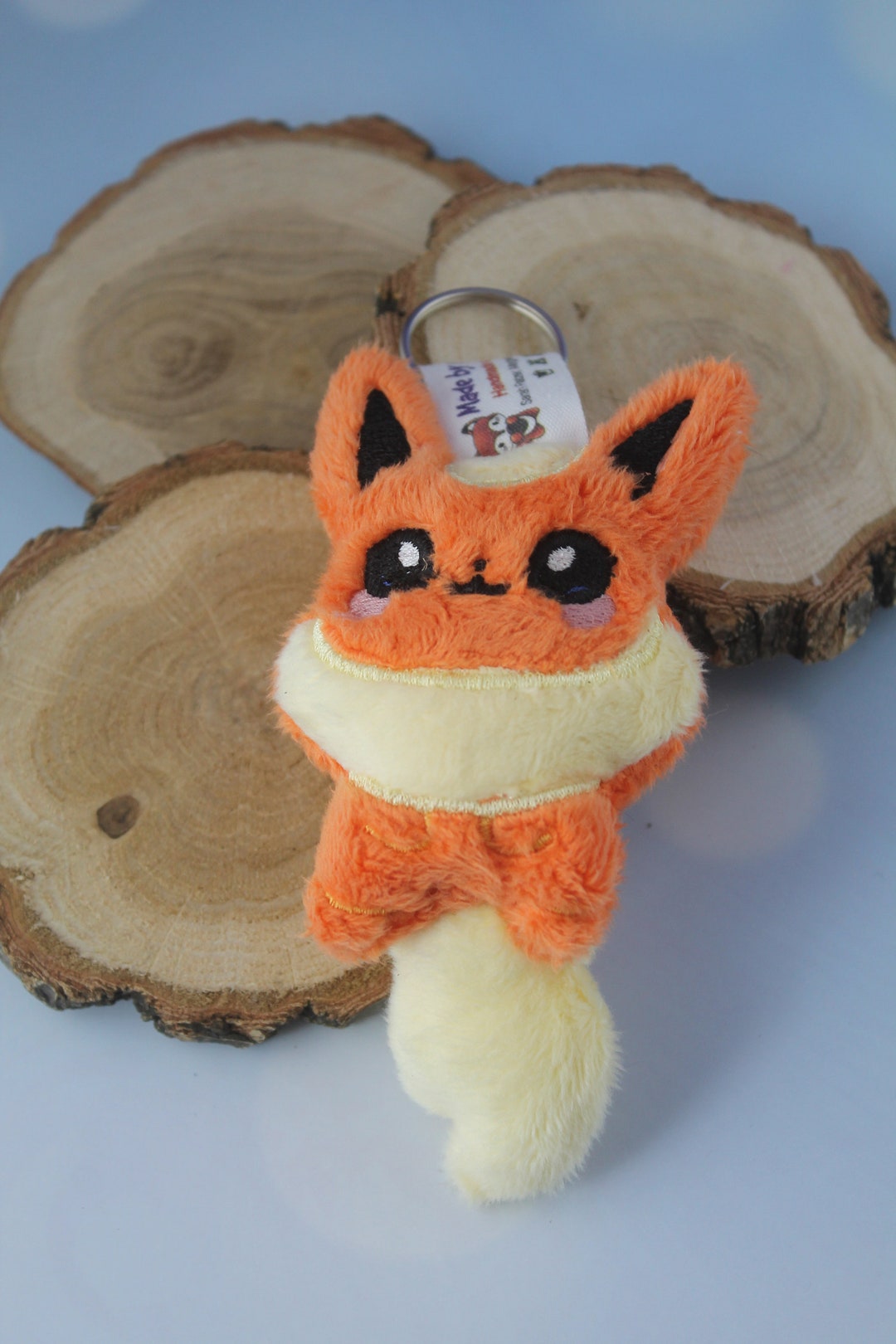 Cute Flareon Custom Fanart Plush Keychain - Etsy