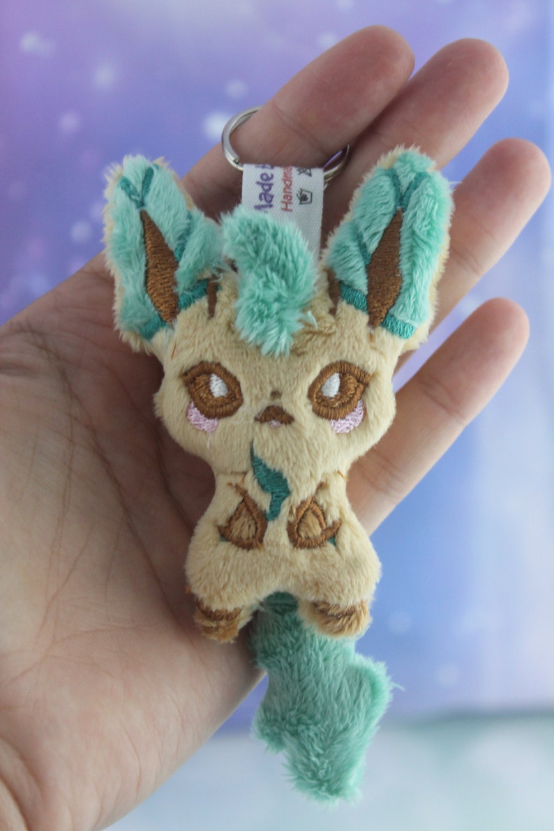Cute Leafeon Custom Fanart Plush Keychain - Etsy