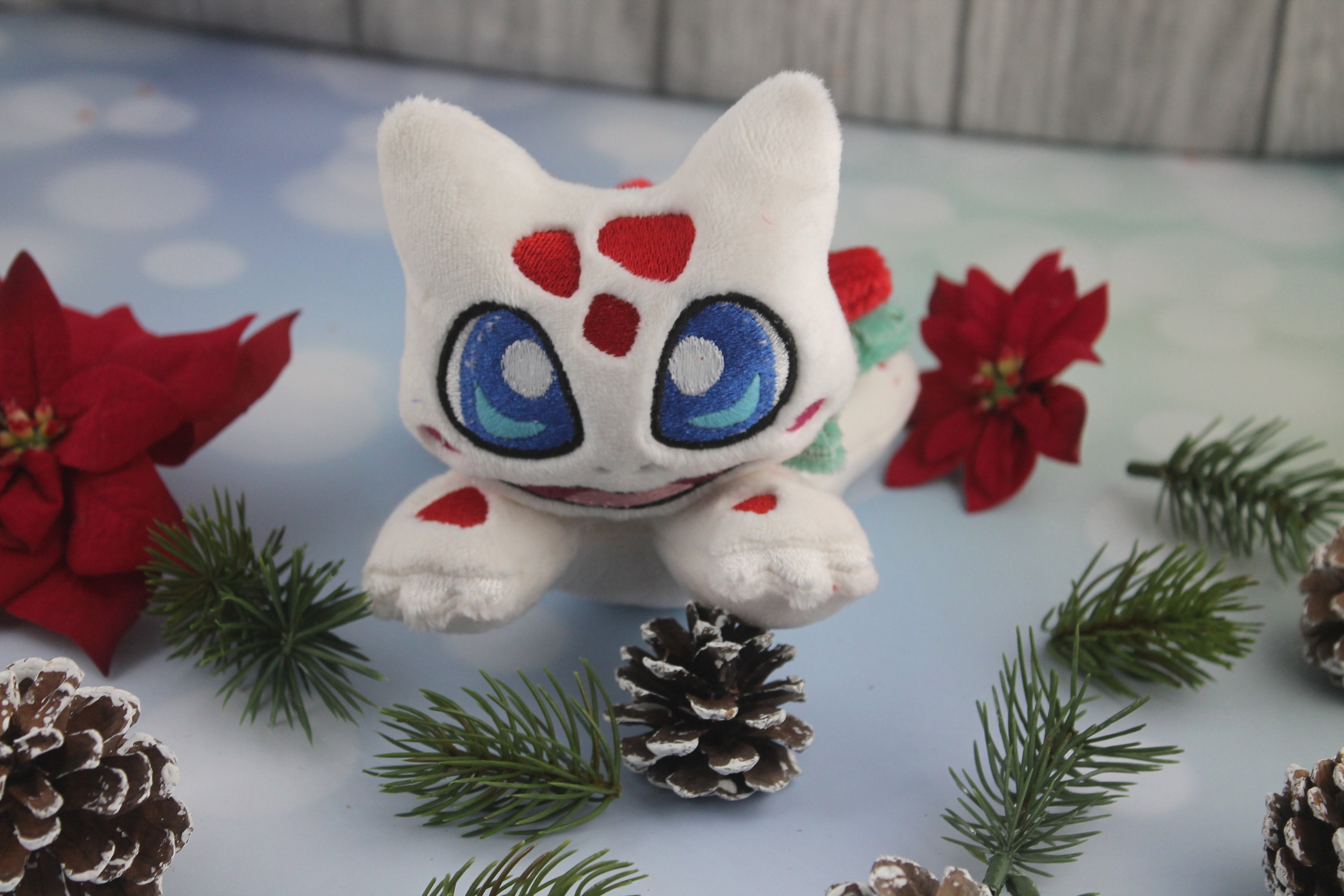 Cute White Winter Bulbasaur Custom Fanart Plush - Etsy