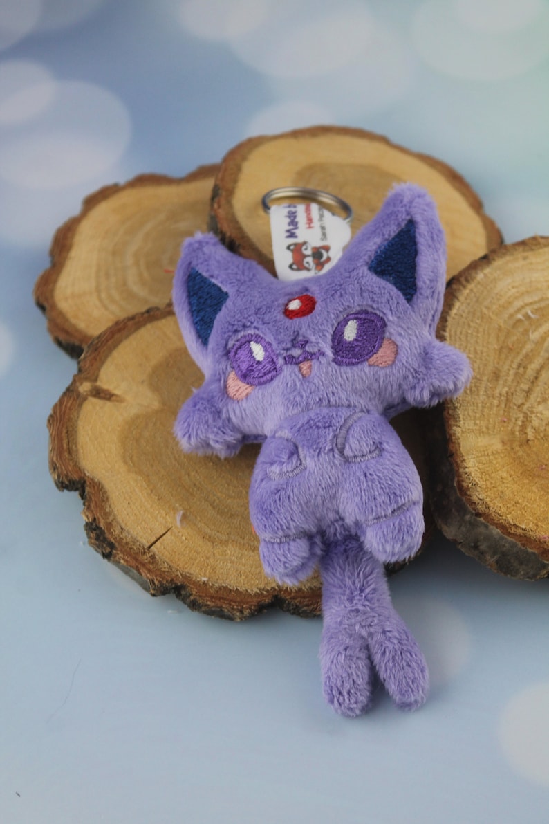 Cute Espeon Custom Fanart Plush Keychain - Etsy