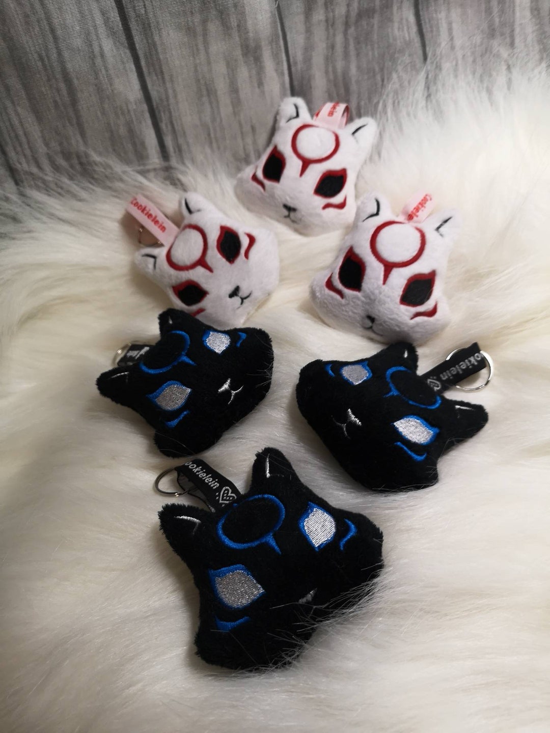 Custom Fanart Wolf Okami Keychain Plush - Etsy