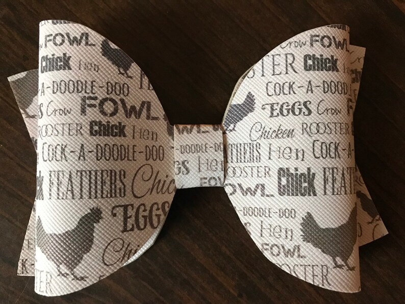 Chicken Hair Bow Faux Leather Hair Bow Chicken Headband - Etsy