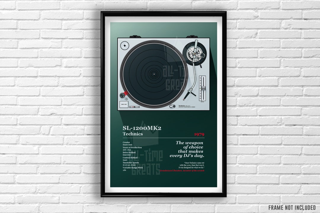 Technics SL-1200 MK2 Poster: an Iconic Tribute to Hip-hop Enthusiasts ...
