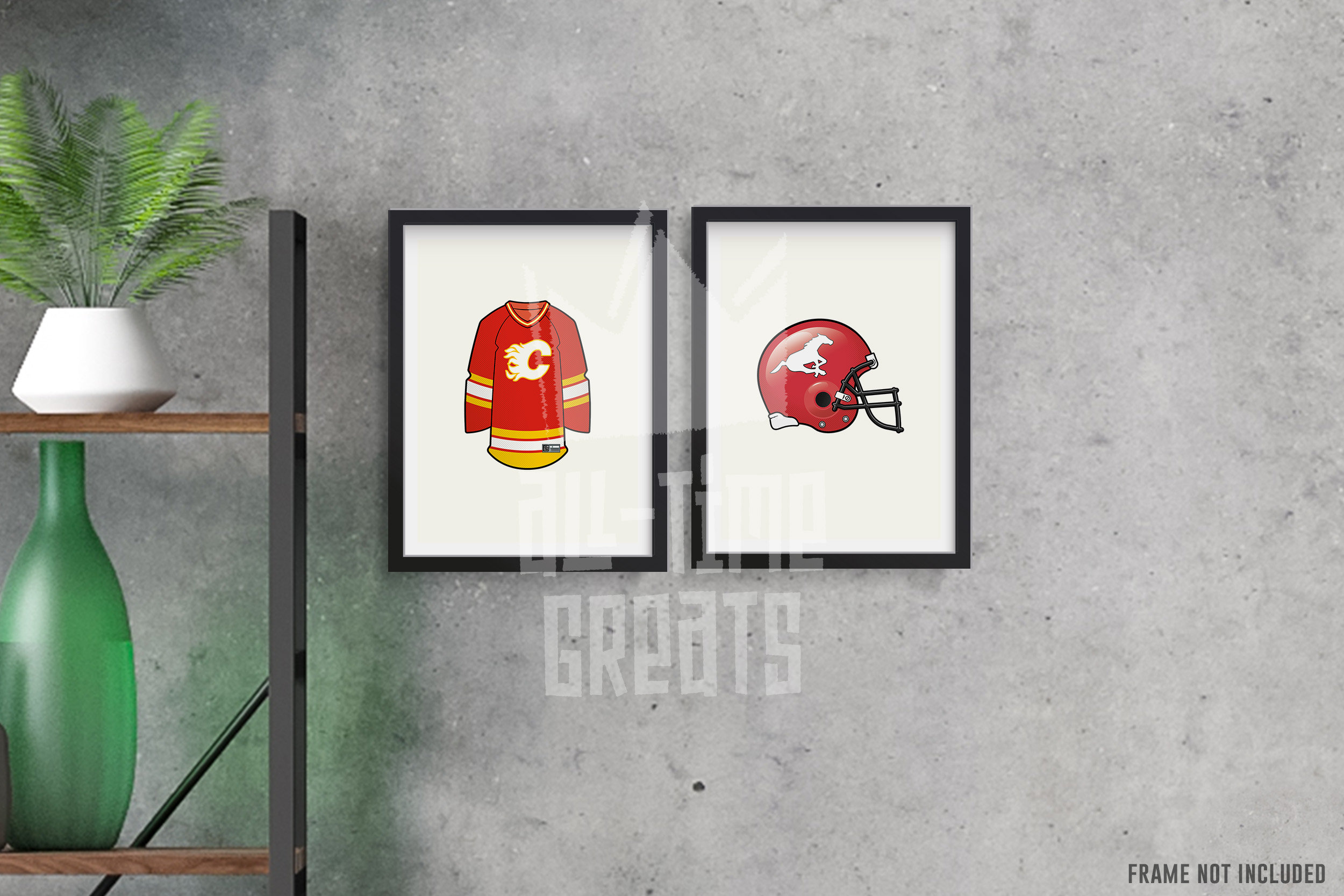 Calgary Flames Vintage Jersey Art Print Small Vintage Sports - Etsy