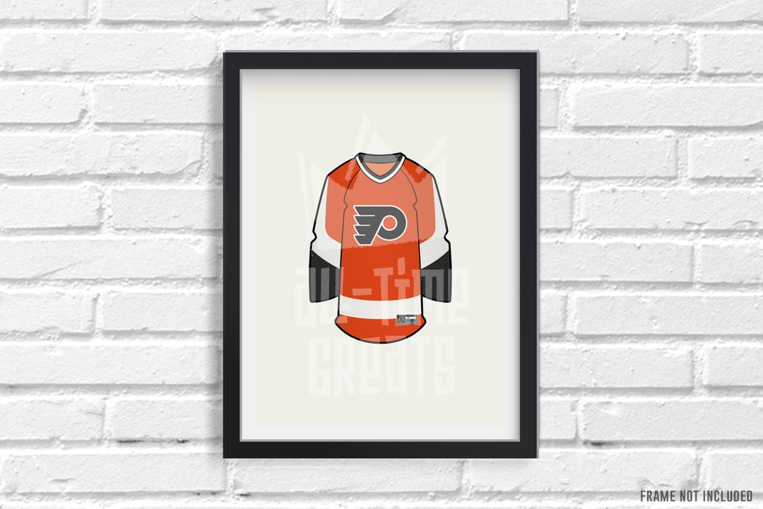 Philadelphia Flyers Vintage Jersey Art Print, Small Vintage Sports ...