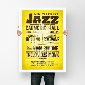 Vintage-style Jazz Concert Poster: Carnegie Hall New Year's Eve With ...