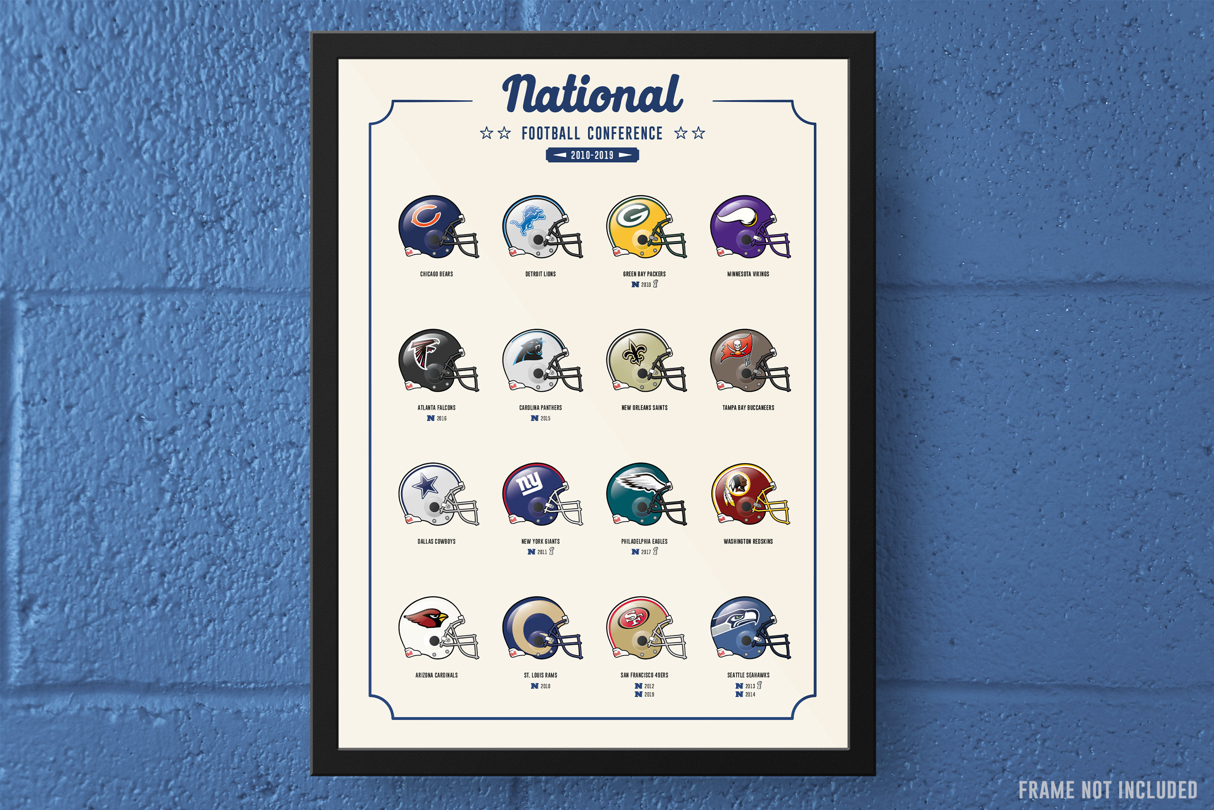 2010-19 National Football Conference NFC Teams Poster 9 | Etsy