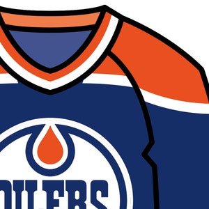 Edmonton Oilers Classic Jersey Illustration Stanley Cup | Etsy