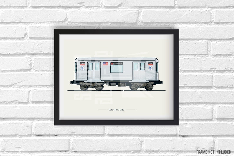 New York City Subway Art Print Small Train Illustration - Etsy