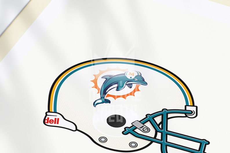 Miami Dolphins NFL Helmet Print - Football Fan Art & Decor - Etsy