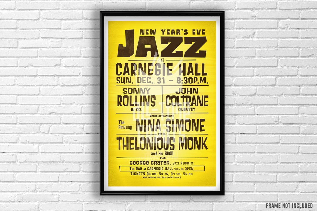 Vintage-style Jazz Concert Poster: Carnegie Hall, Rollins, Coltrane - Etsy