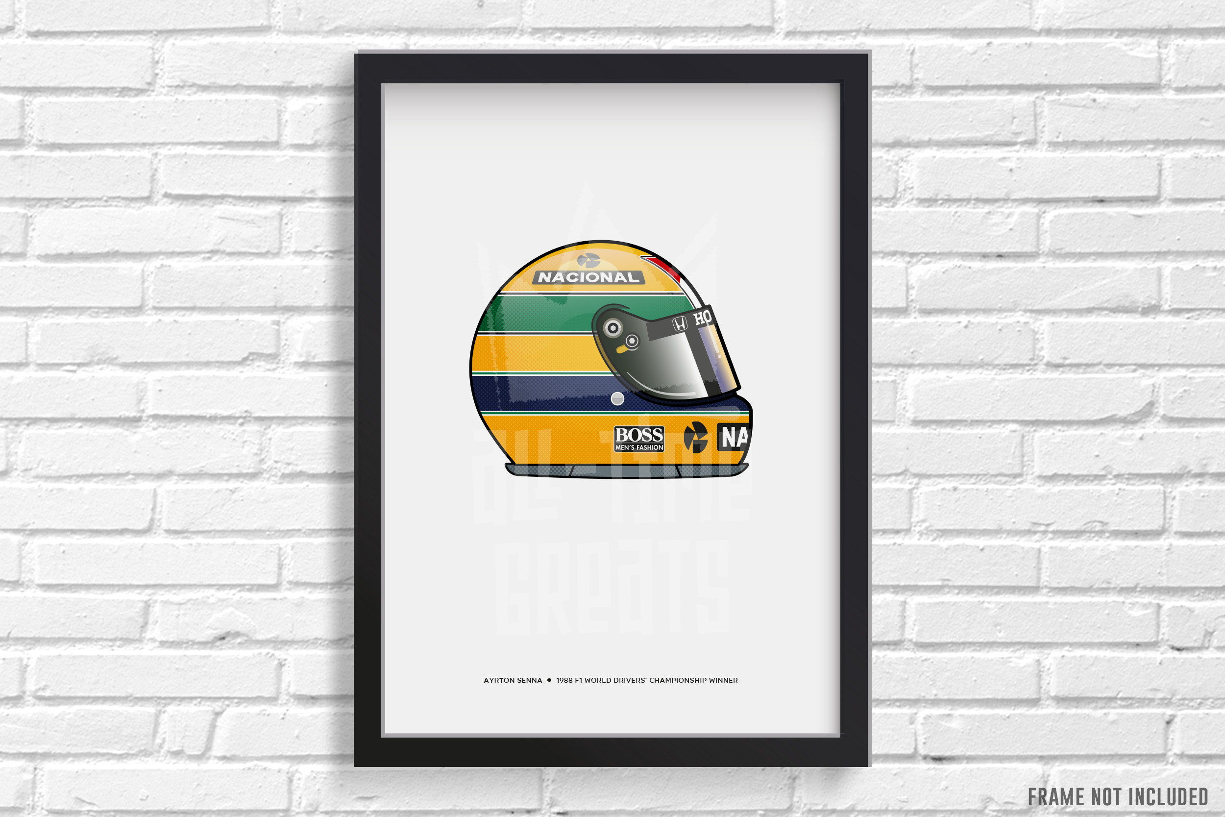 Ayrton Senna World Champion Helmet Illustration 1988 | Etsy