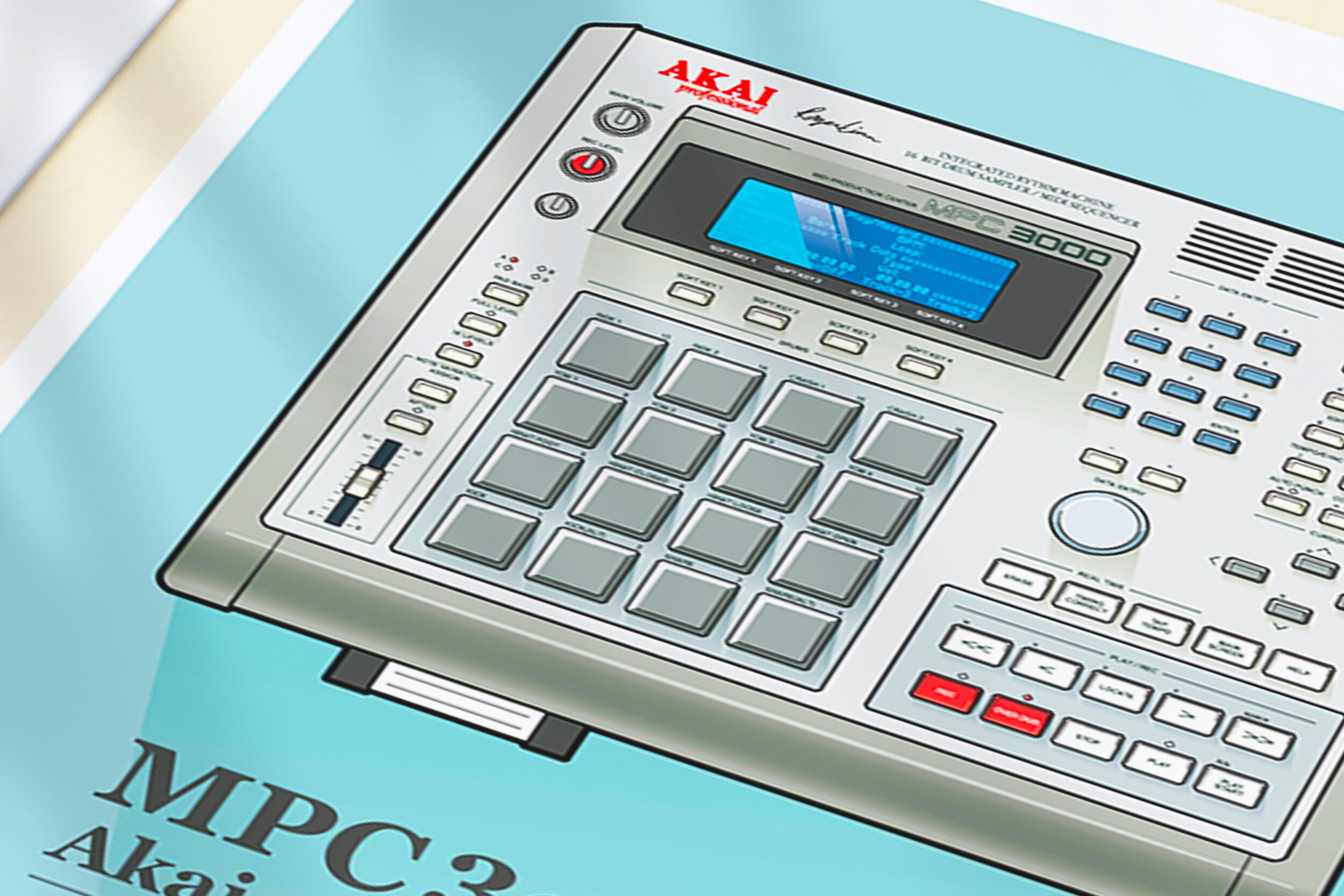 Akai MPC 3000 analog drum machine sampler sequencer tribute | Etsy