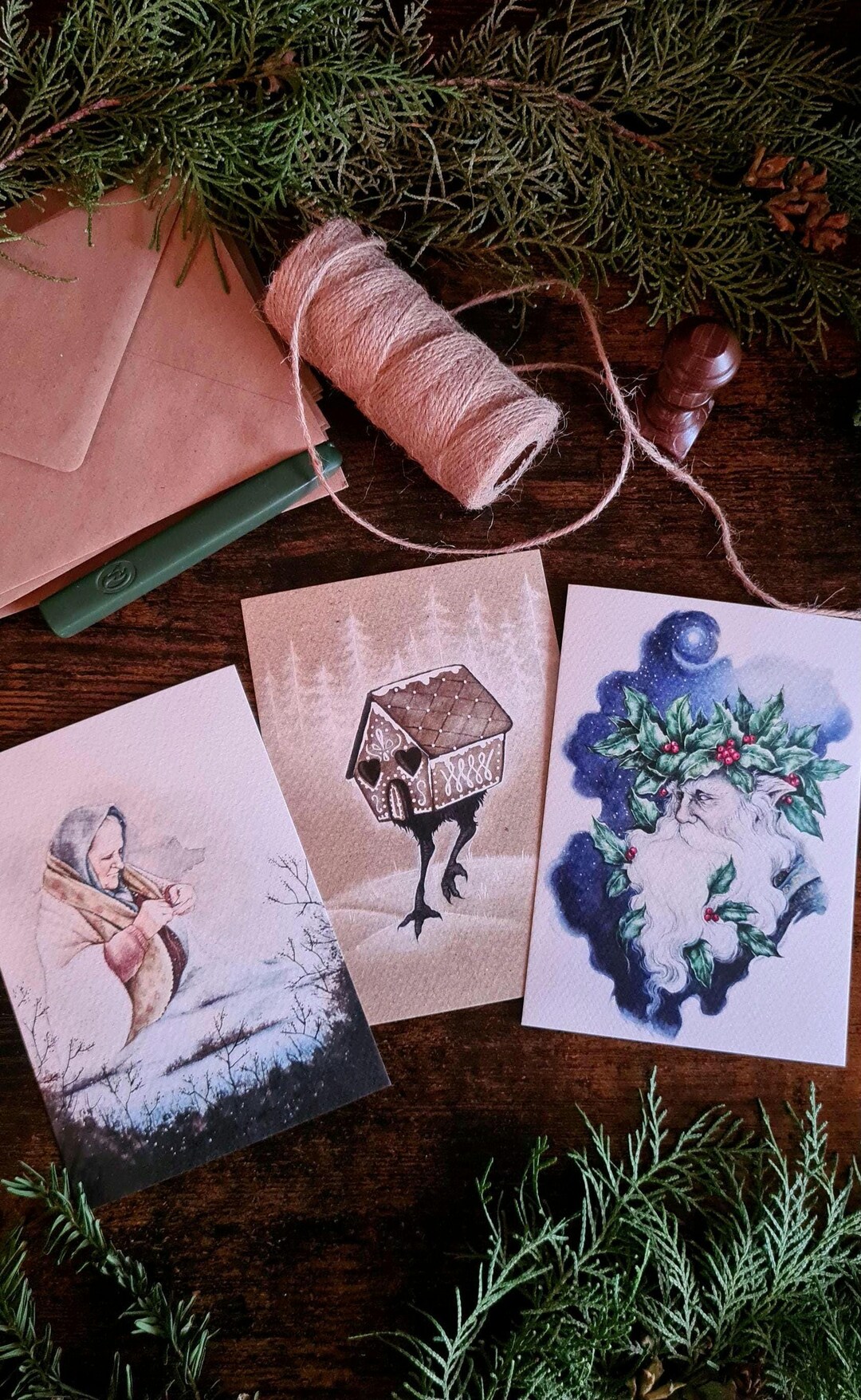 Winter Folklore A6 Art Prints Bundle, Watercolor Illustrations - Etsy