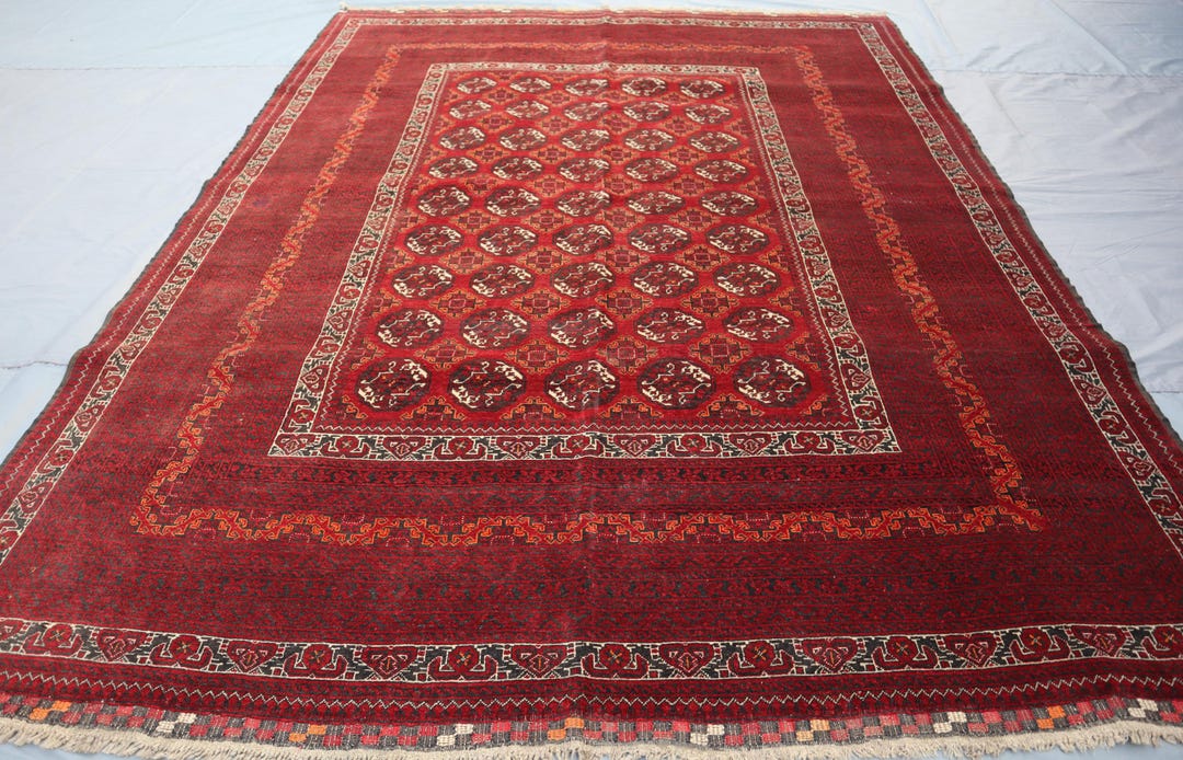 6'6 X 8'7 Ft Natural Veg Dye Antique Handmade Turkmen Mowri Gul ...